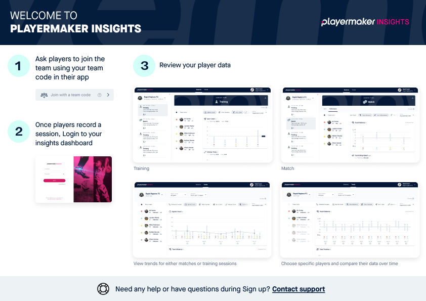 Playermaker Insights Quick Start Guide – Playermaker Team Support